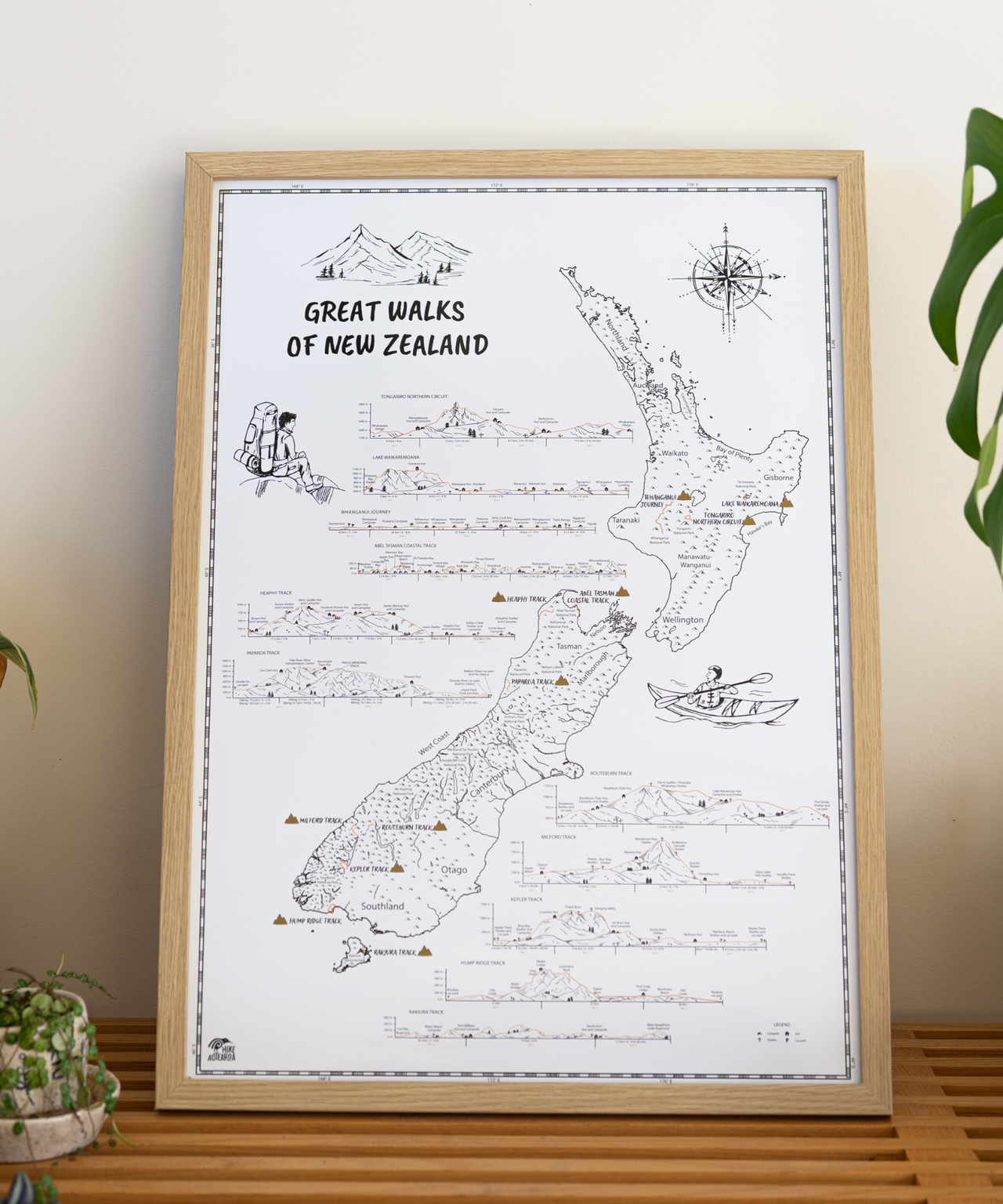 Great Walks Hike & Scratch Print | Hike Aotearoa – Hike Aotearoa