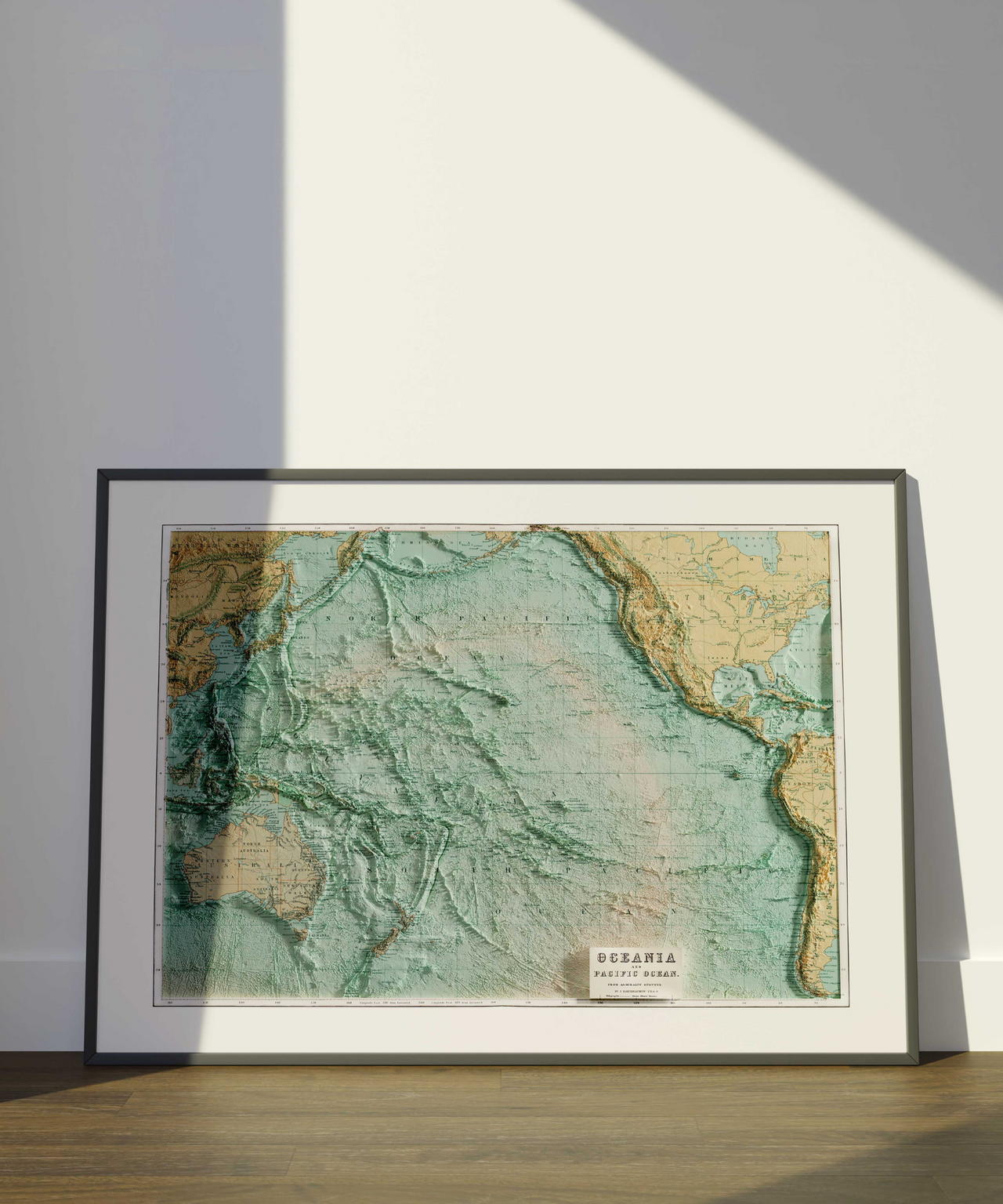 Oceania and Pacific Ocean Map - Reproduction of 1884 Atlas Map – Hike ...