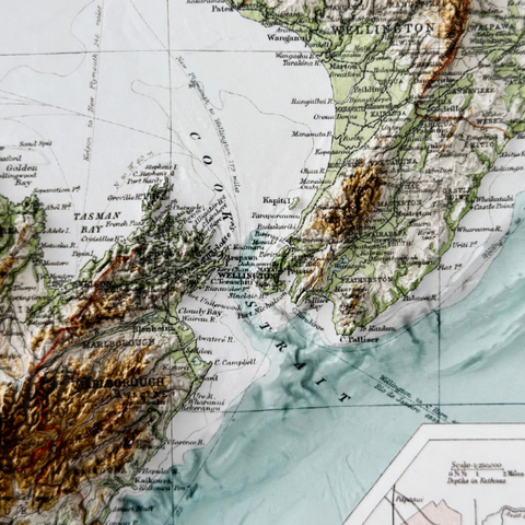 New Zealand Map - Reproduction of Vintage 1922 Atlas | Hike Aotearoa ...